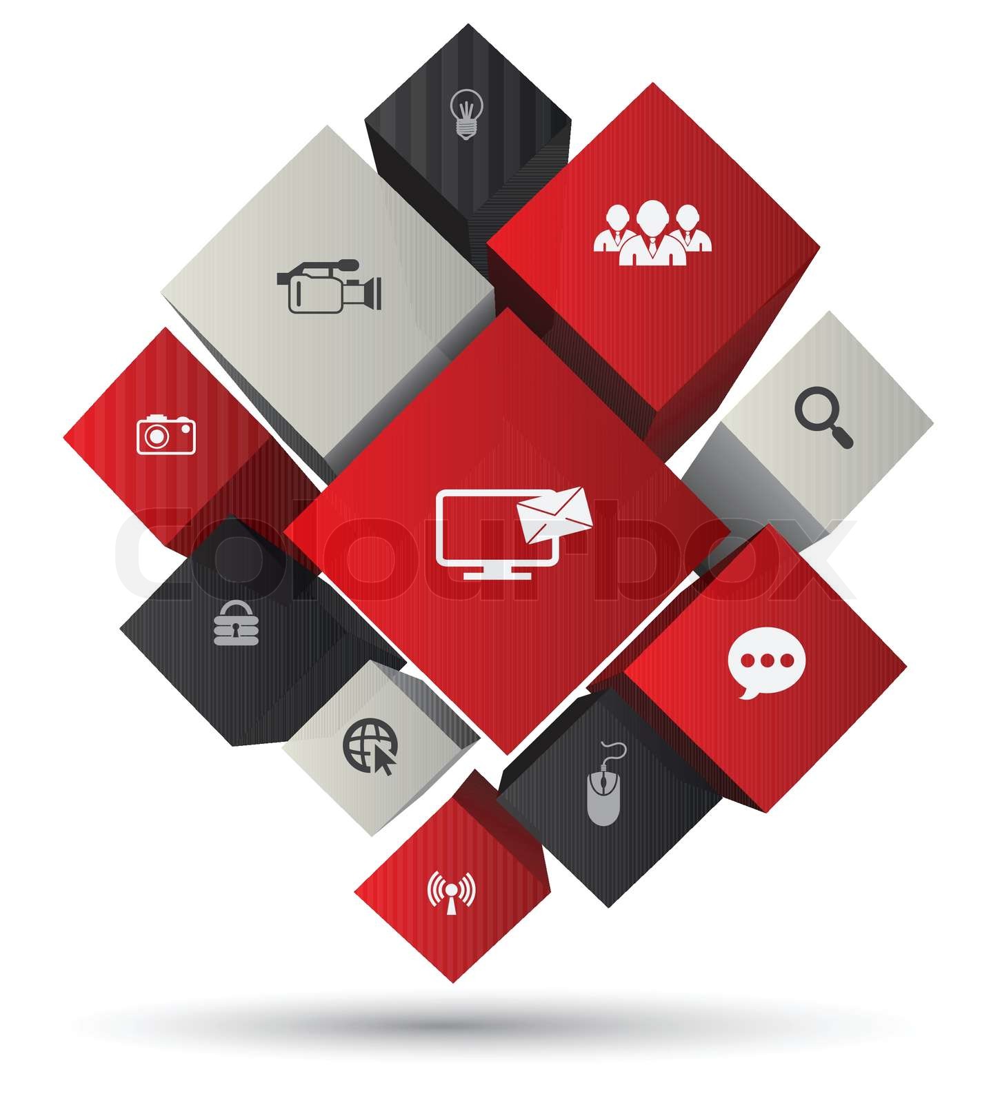 Rectangle group vector with icon | Stock vector | Colourbox