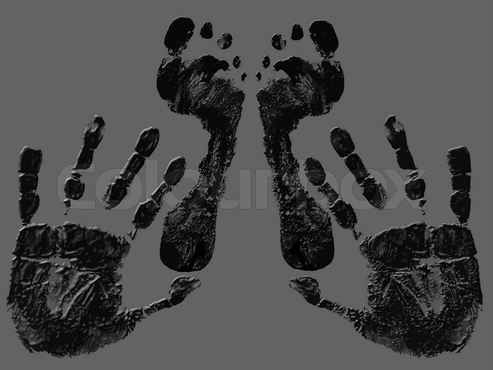 hand and feet print | Stock vector | Colourbox