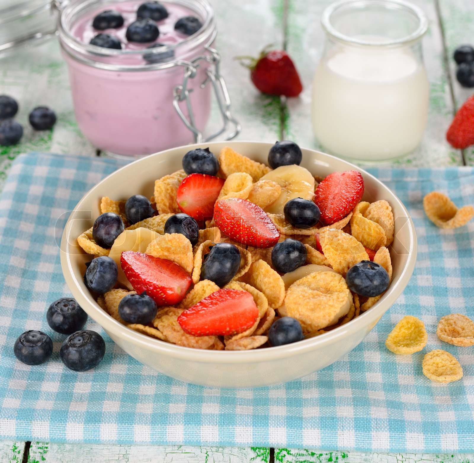 Cornflakes with fruits | Stock image | Colourbox