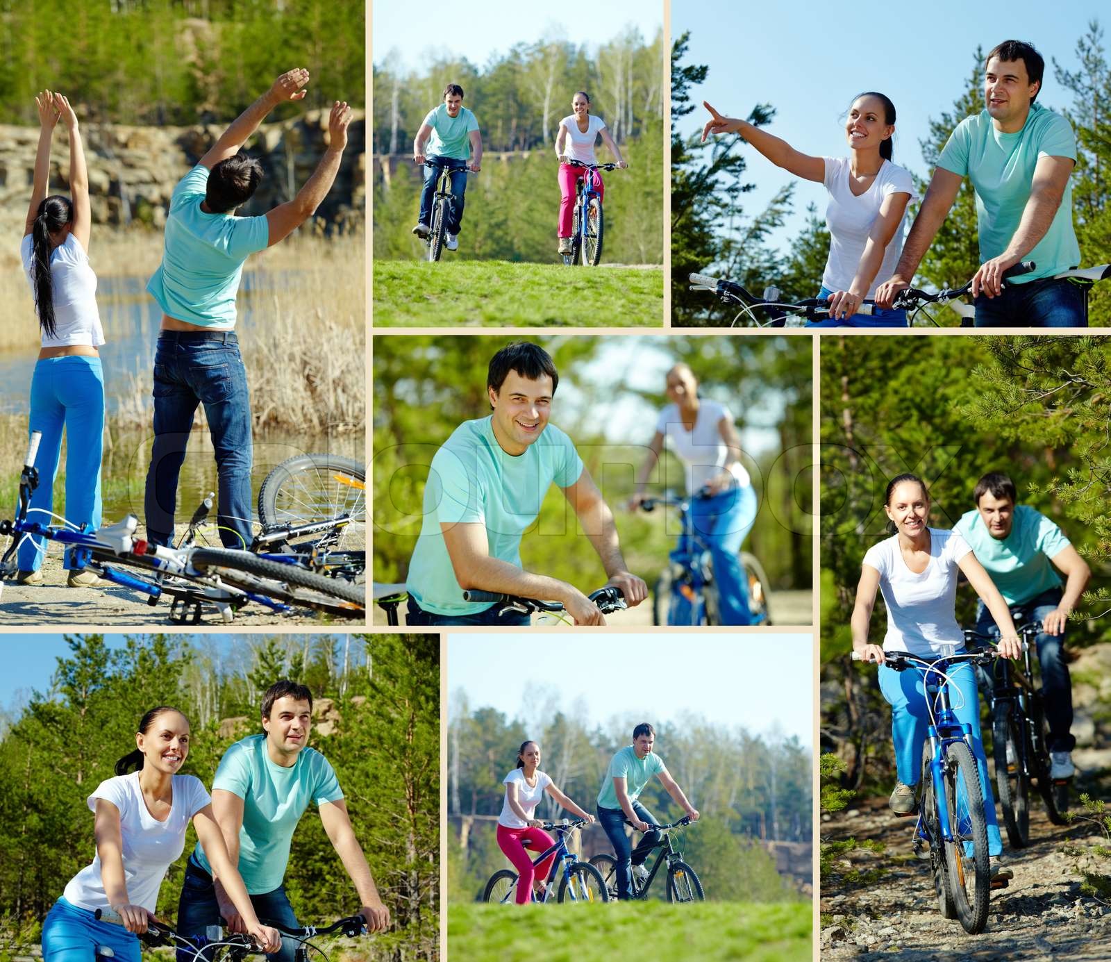 Cycling friends | Stock image | Colourbox