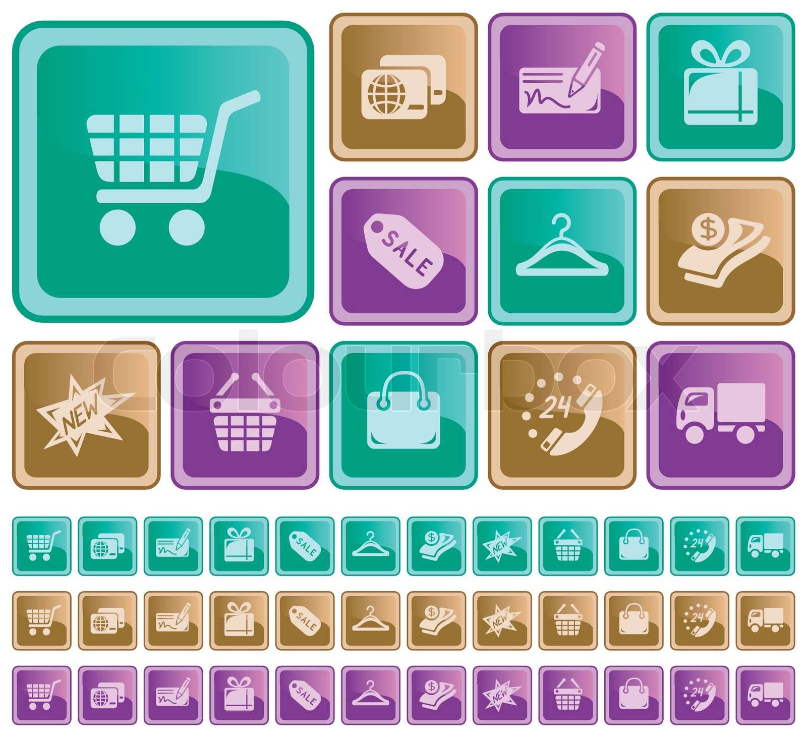 Shopping buttons | Stock vector | Colourbox