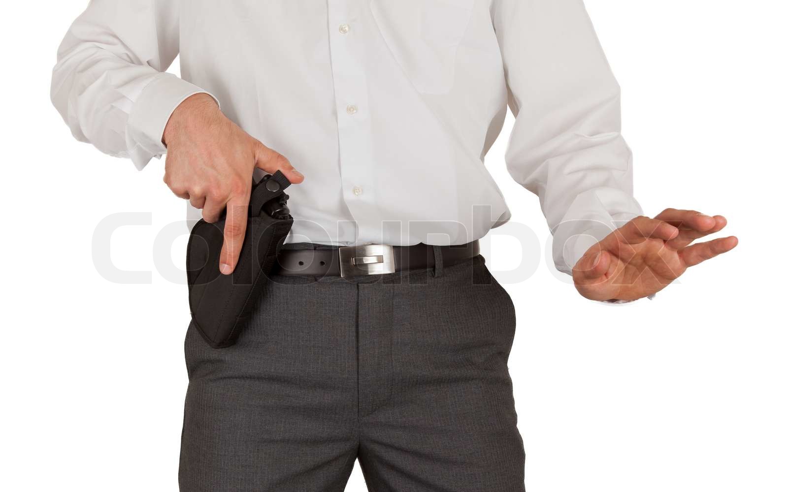 Secret service agent with a gun | Stock image | Colourbox