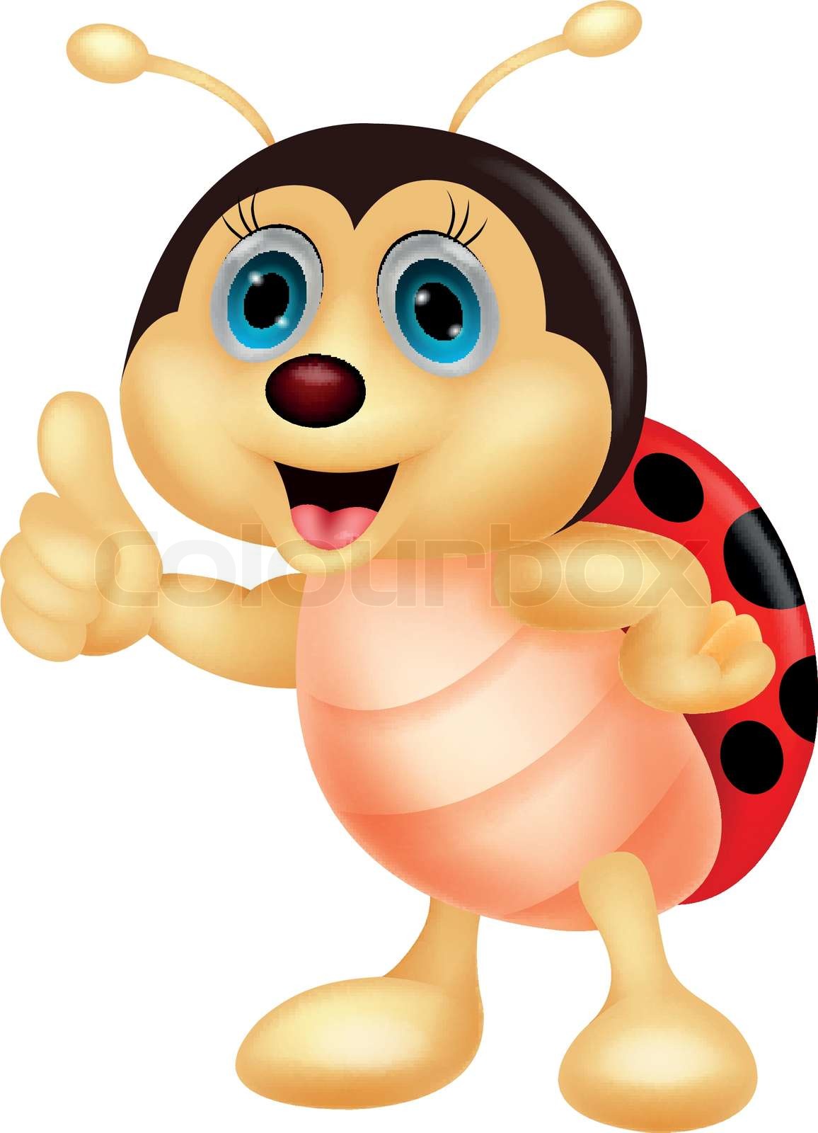Cute ladybug cartoon thumb up | Stock vector | Colourbox