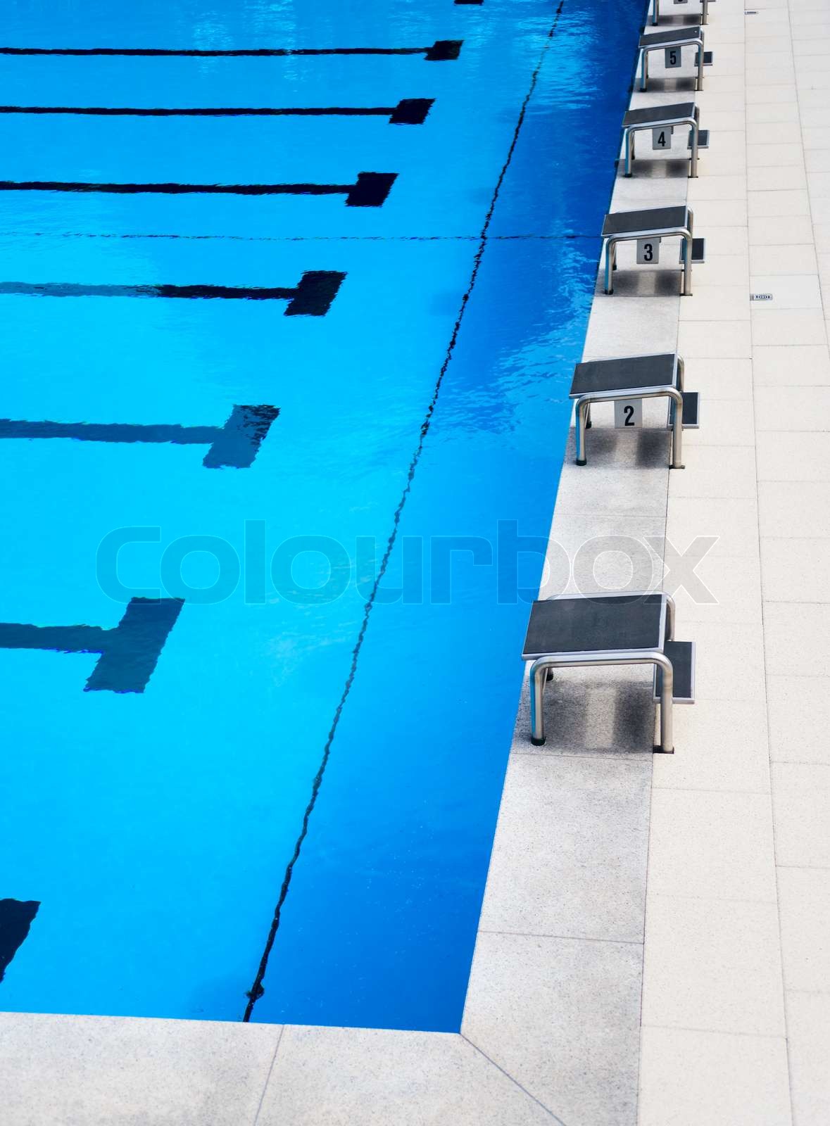 Starting platforms in the pool | Stock image | Colourbox