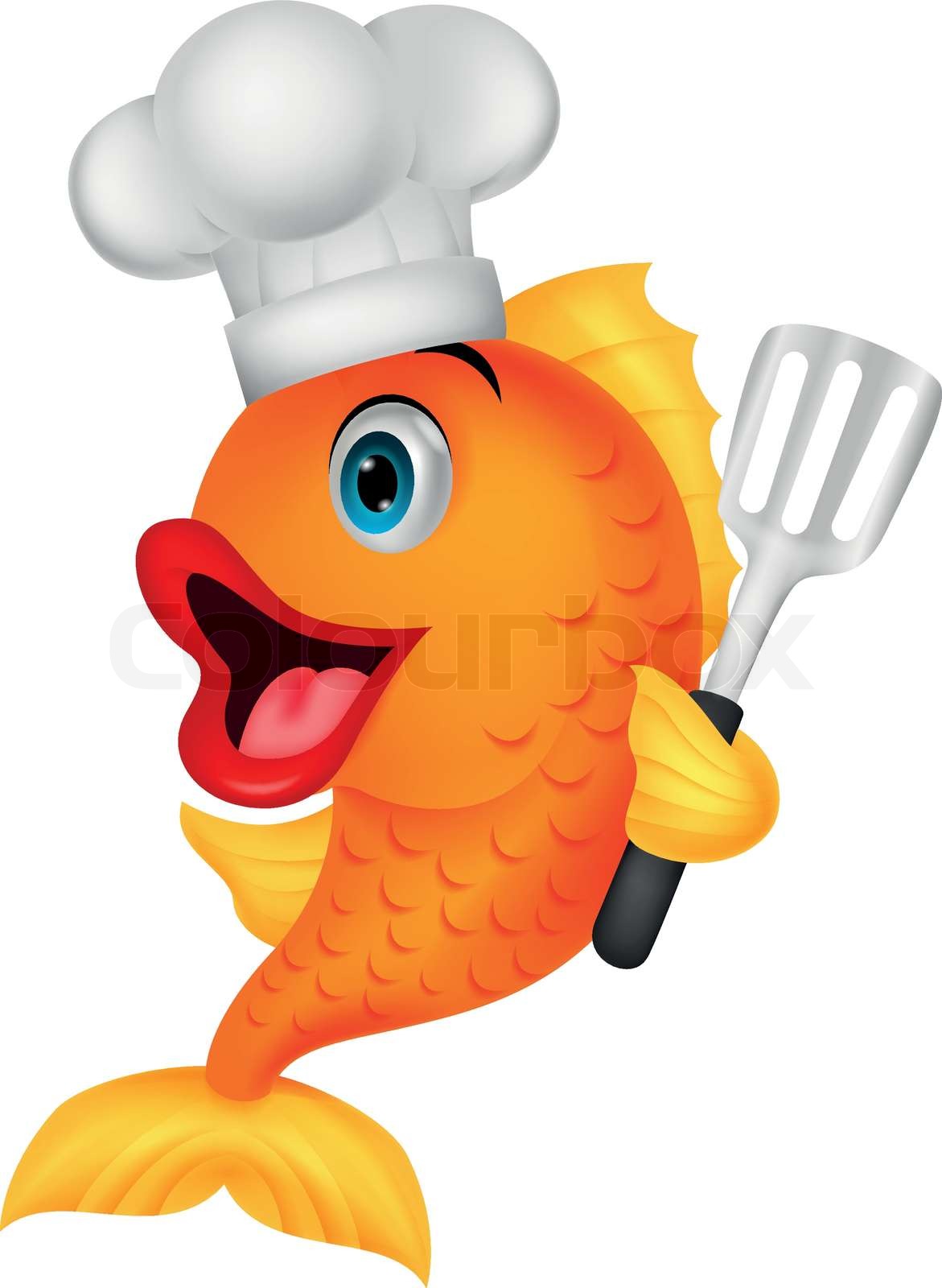 Fish chef cartoon | Stock vector | Colourbox