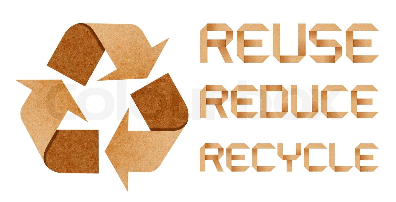 Genbrug Logo Fra Genbrug Papir med Origami Paper Word " genbrug ...