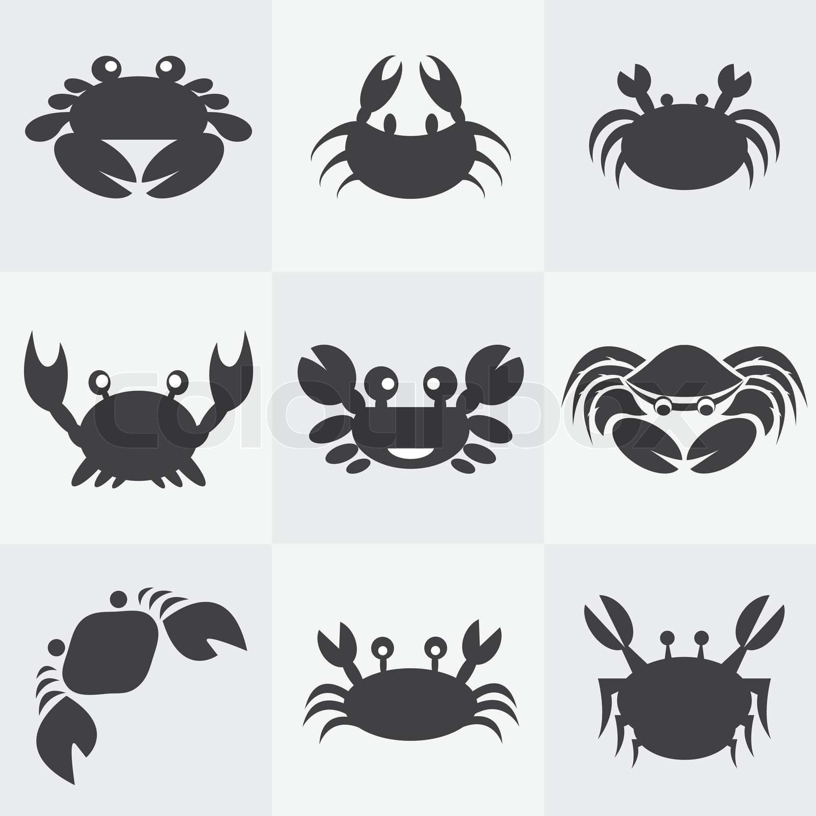 Set of vector crab icons | Stock vector | Colourbox