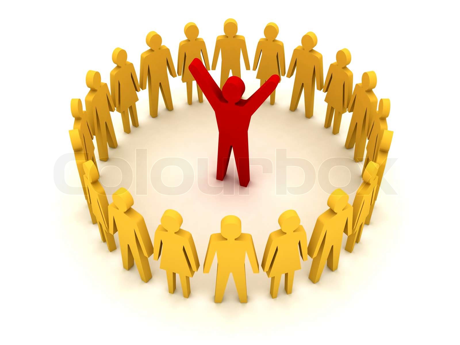 Menschen rund um Anführer. | Stock Bild | Colourbox