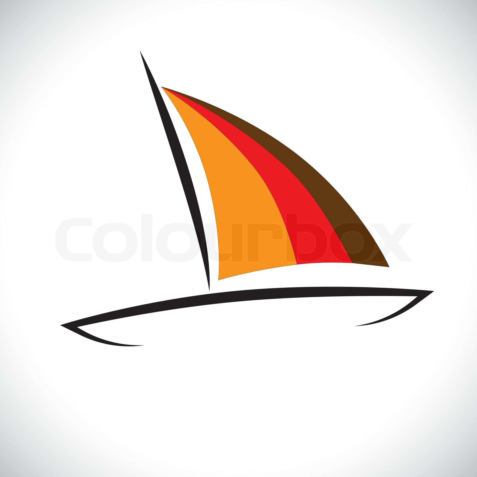 Bunte Boot oder Kanu Symbol Segeln in See - Grafik | Stock-Vektor ...