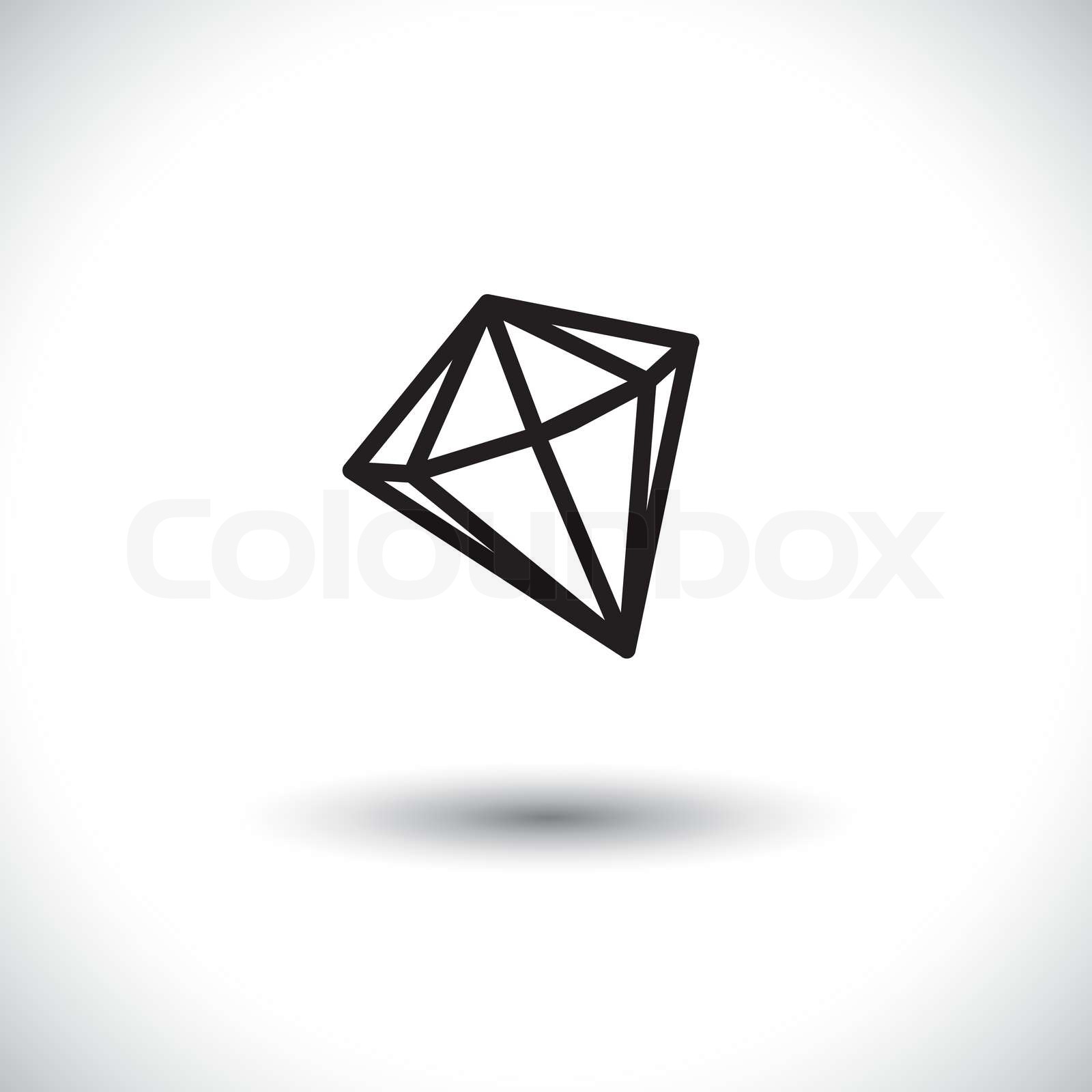 Sort og hvid skitse af en diamant sten vektorgrafik juvel | Stock ...