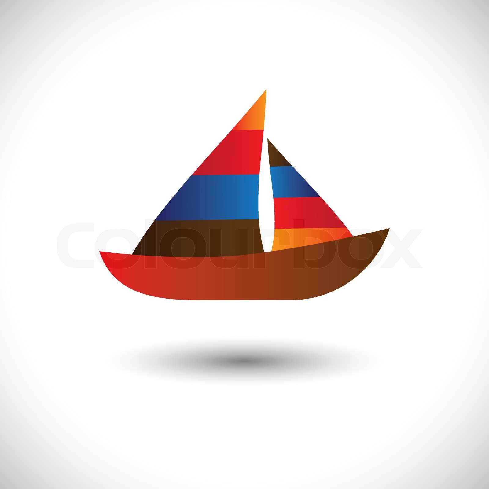 Colorful sailboat or yatch icon- vector graphic | Stock vector | Colourbox