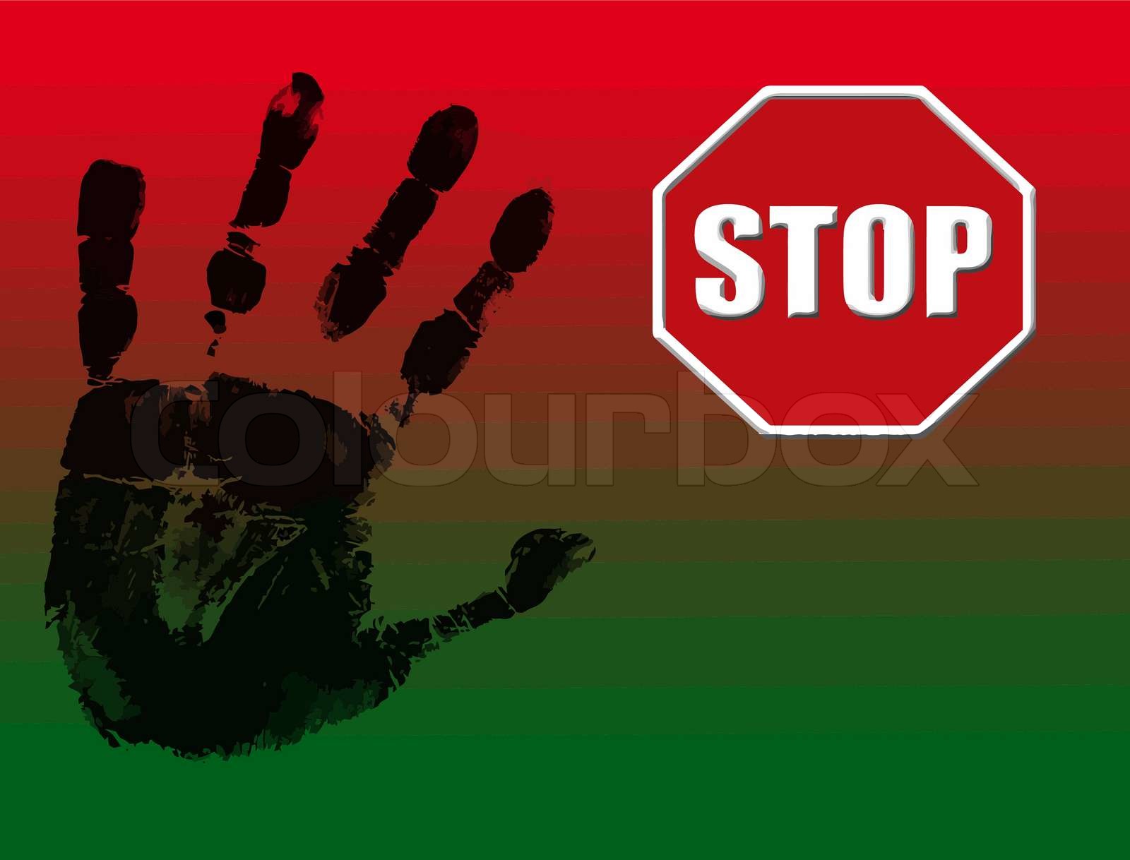 Hand-und Stop-Schild | Stock-Vektor | Colourbox