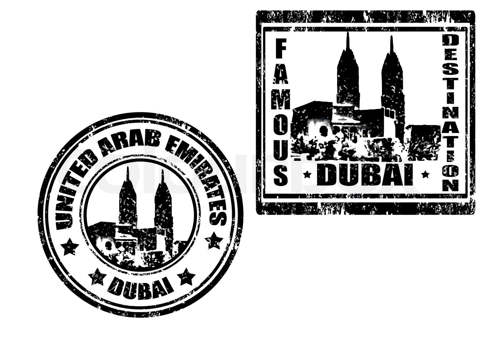 Dubai stamp | Stock vector | Colourbox