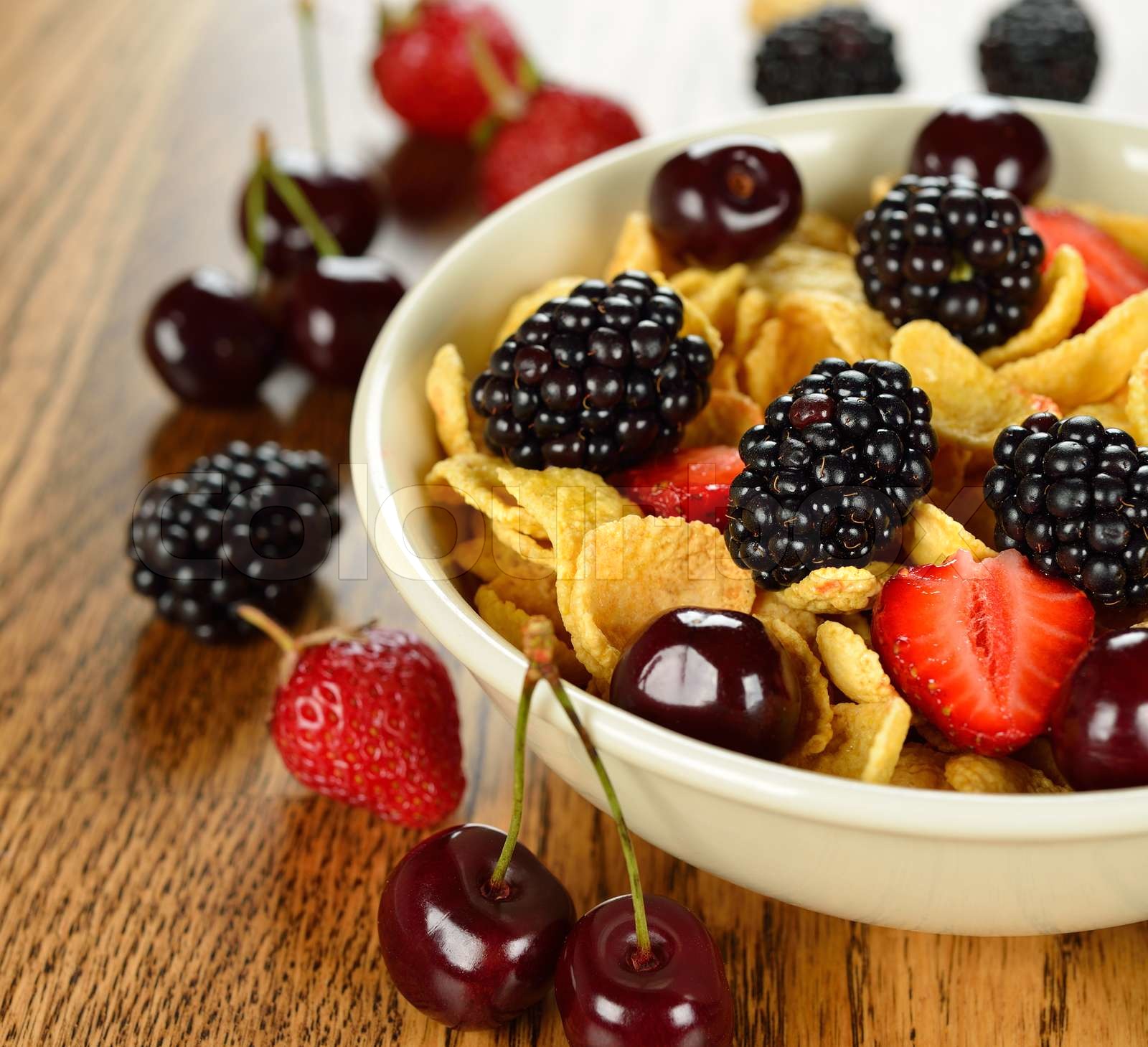 Cornflakes with fruits | Stock image | Colourbox