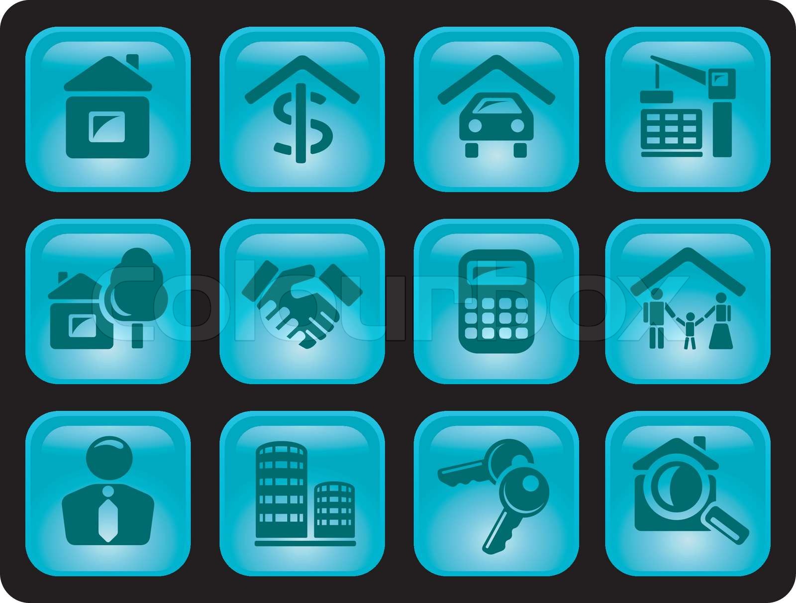 Real estate buttons | Stock vector | Colourbox