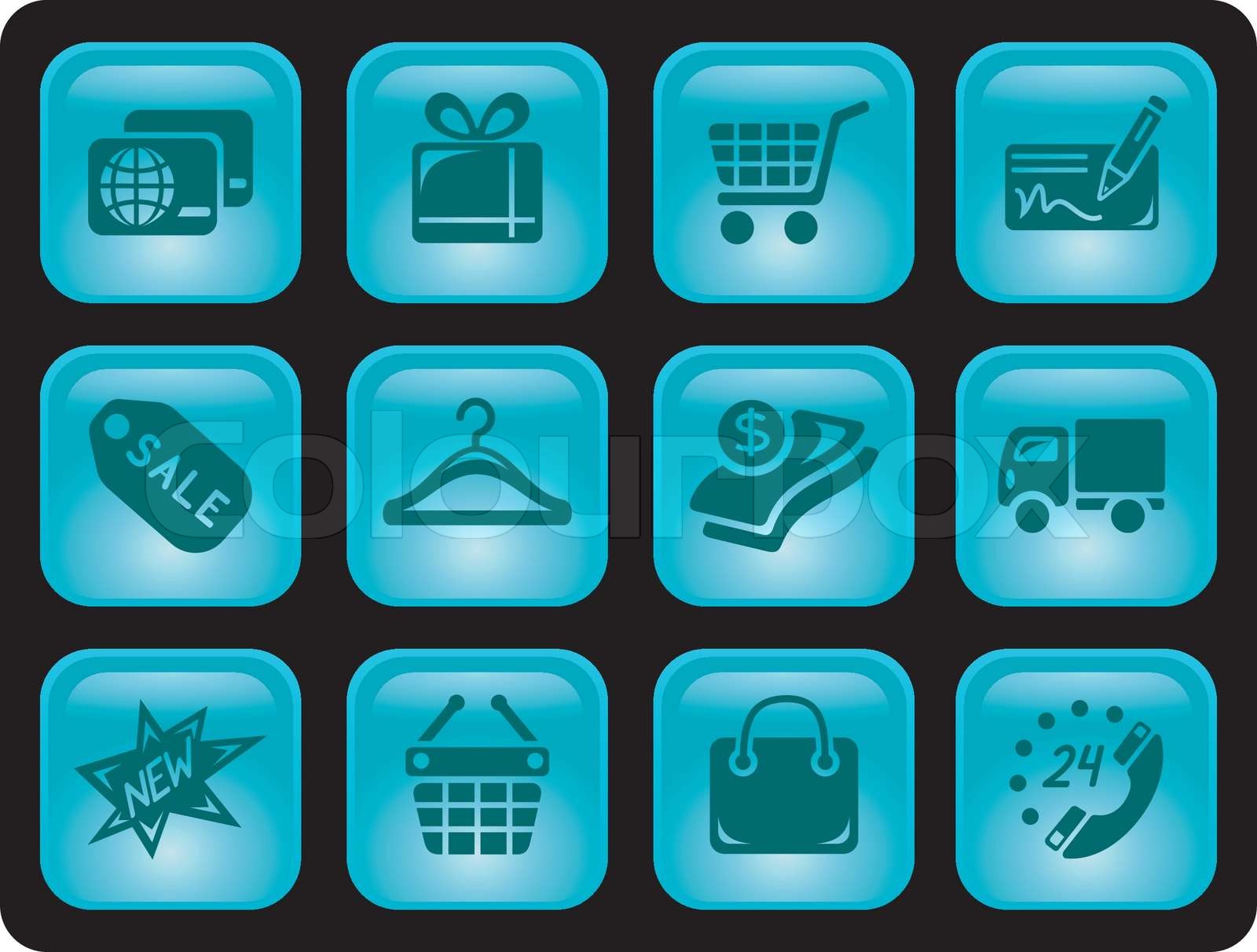 Shopping buttons | Stock vector | Colourbox