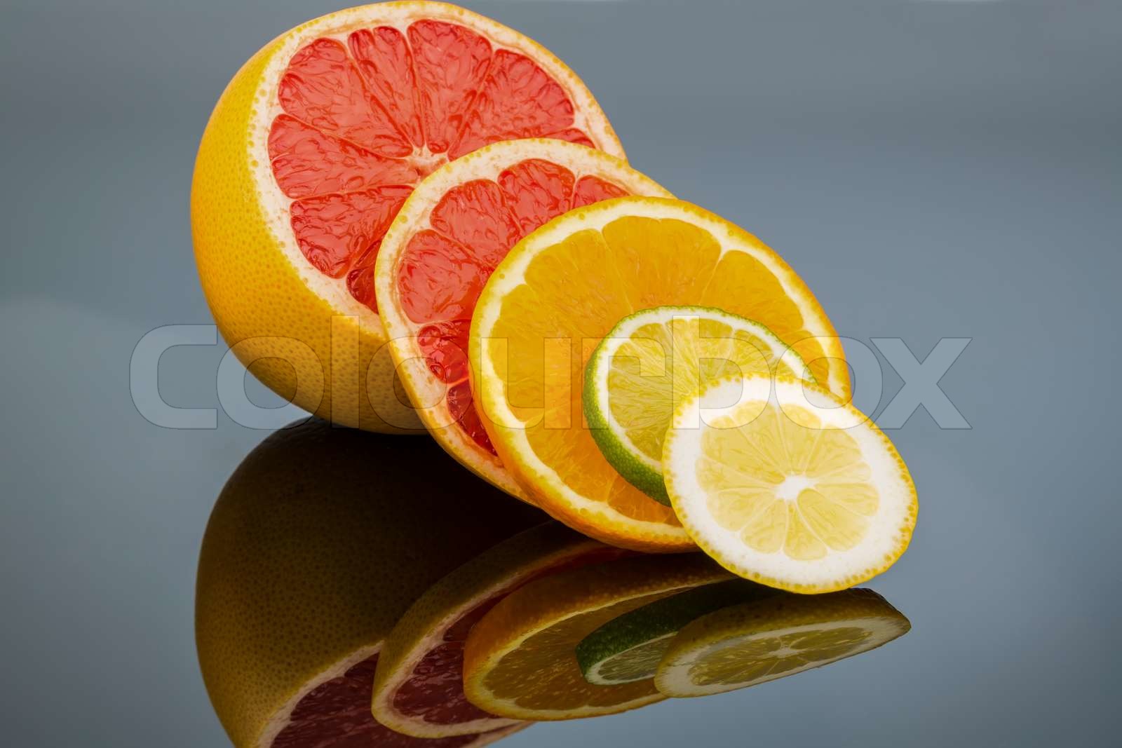 reflection of an orange | Stock image | Colourbox