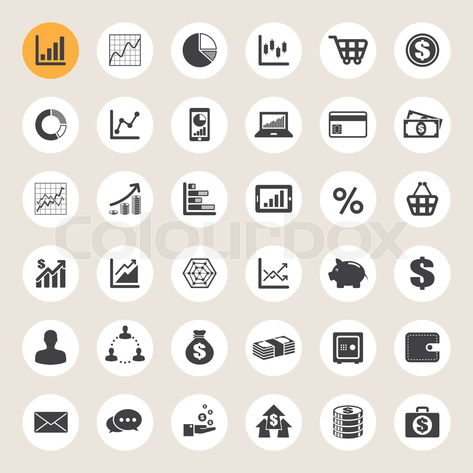 Wirtschaft und Finanzen icon set | Stock-Vektor | Colourbox