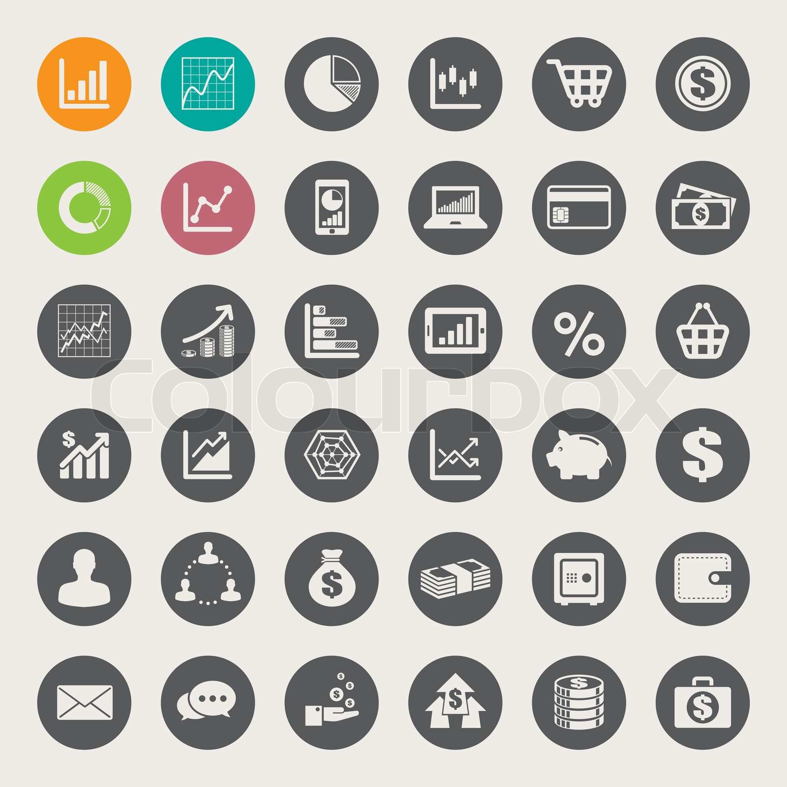 Wirtschaft und Finanzen icon set | Stock-Vektor | Colourbox