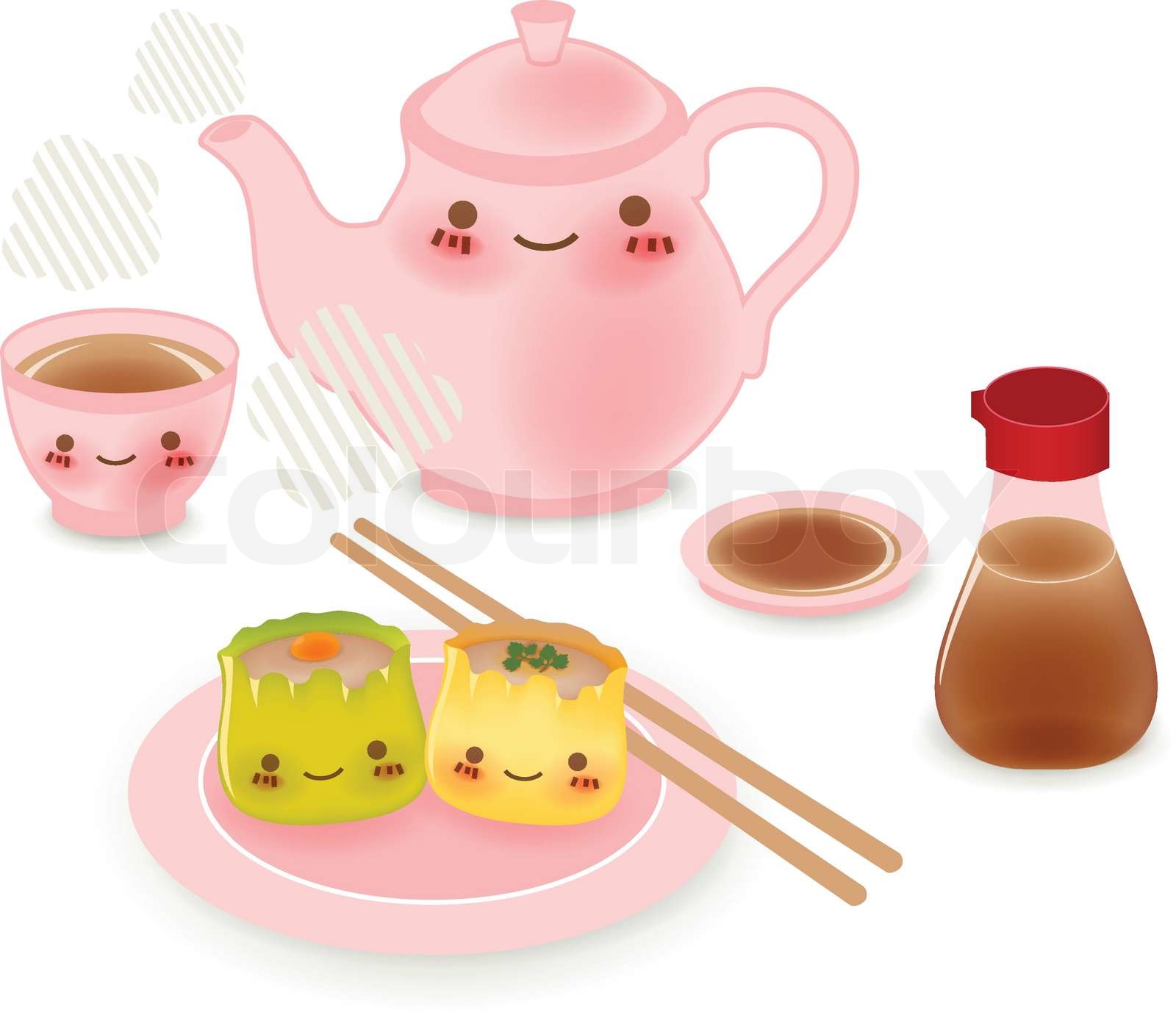 Cute Dim sum - Chinese Food EPS10 | Stock vector | Colourbox
