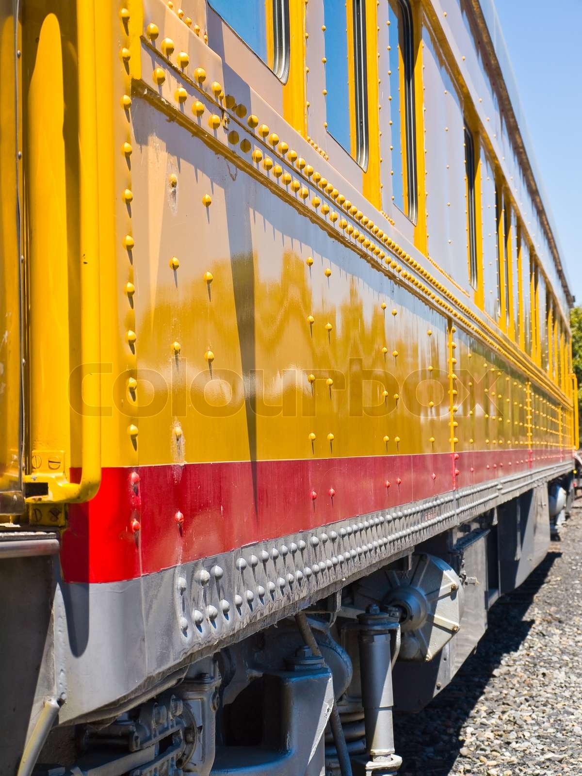 Closeup Side View of an Old-Fashioned Passenger Train | Stock image ...