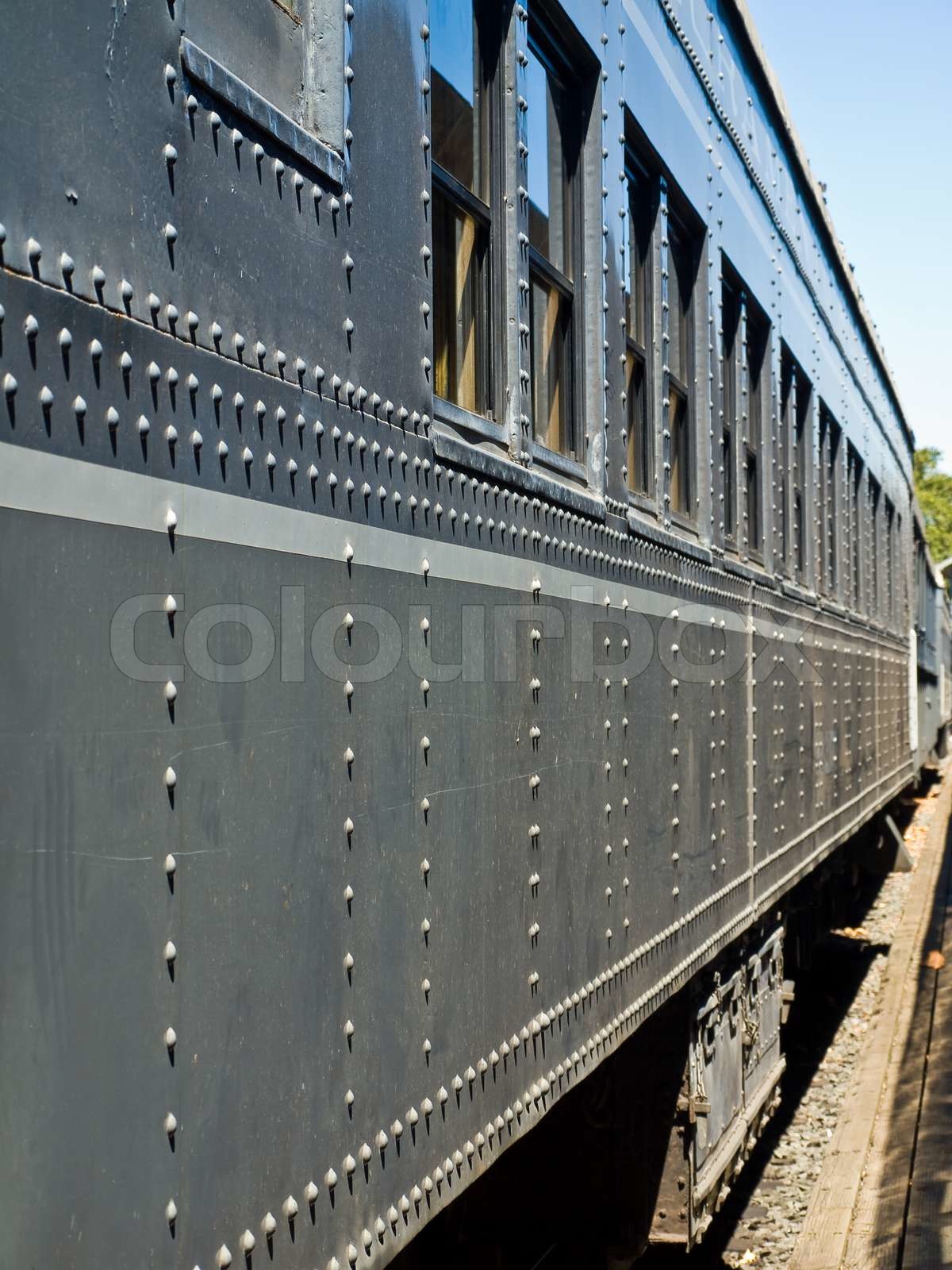 Closeup Side View of an Old-Fashioned Passenger Train | Stock image ...