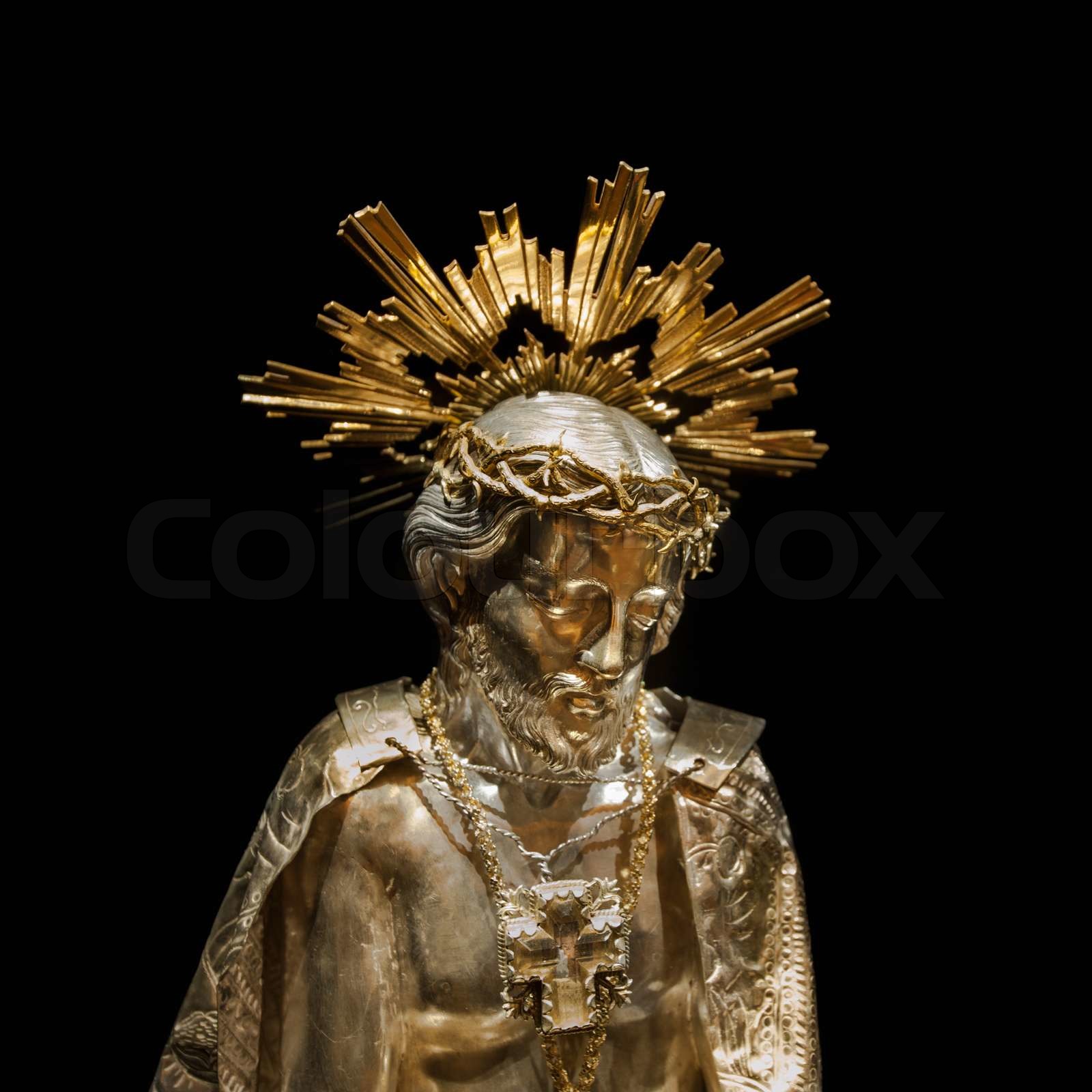 Jesus gold sculpture | Stock image | Colourbox