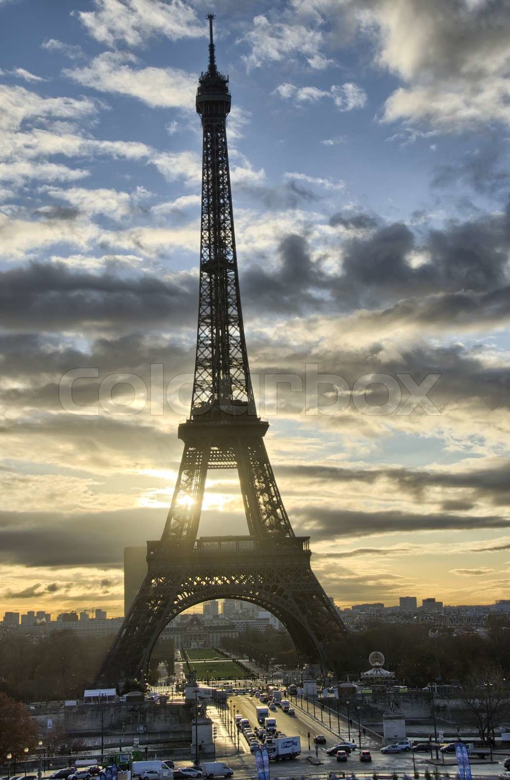 La Tour Eiffel - Winter Sonnenaufgang in Paris am Eiffelturm , Blick ...
