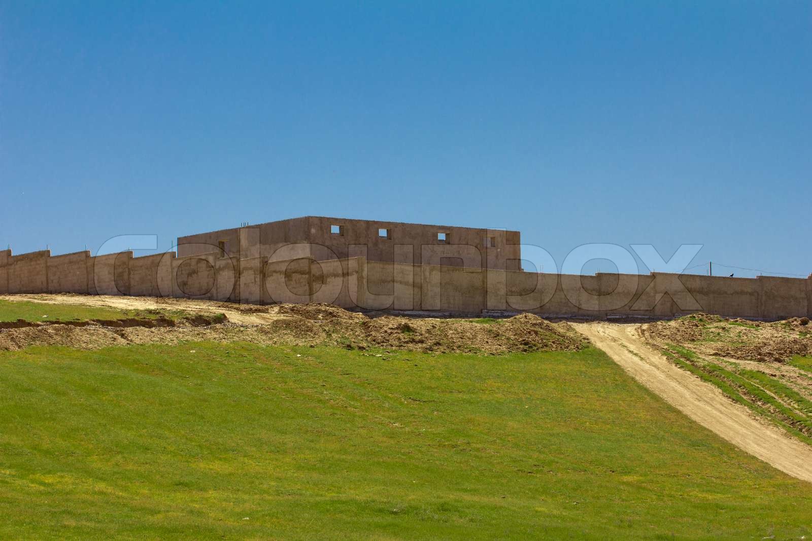 concrete wall in the desert | Stock image | Colourbox