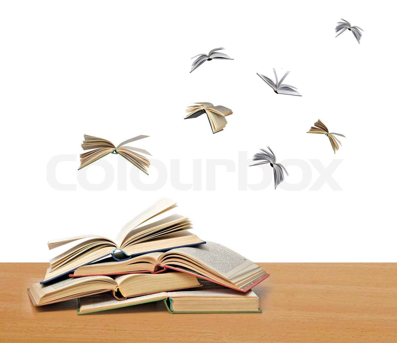 Flying books | Stock image | Colourbox