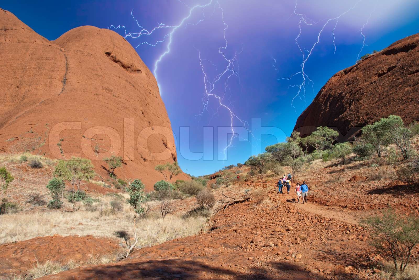 Storm and Lightnings over Australian Outback | Stock image | Colourbox
