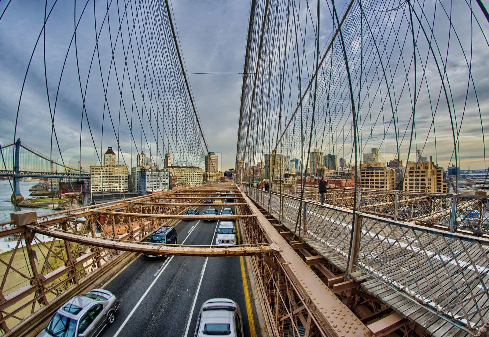 Magnificient structure of Brooklyn Bridge - New York City | Stock image ...