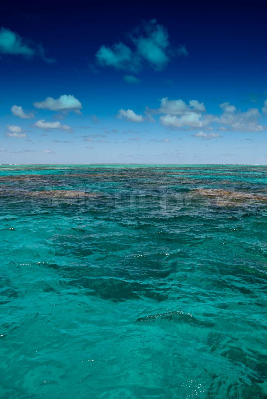Surface of the Great Barrier Reef near Port Douglas | Stock image ...