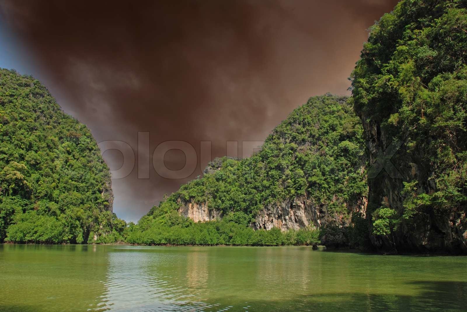 Vegetation over Giant Thailand Rocks | Stock image | Colourbox