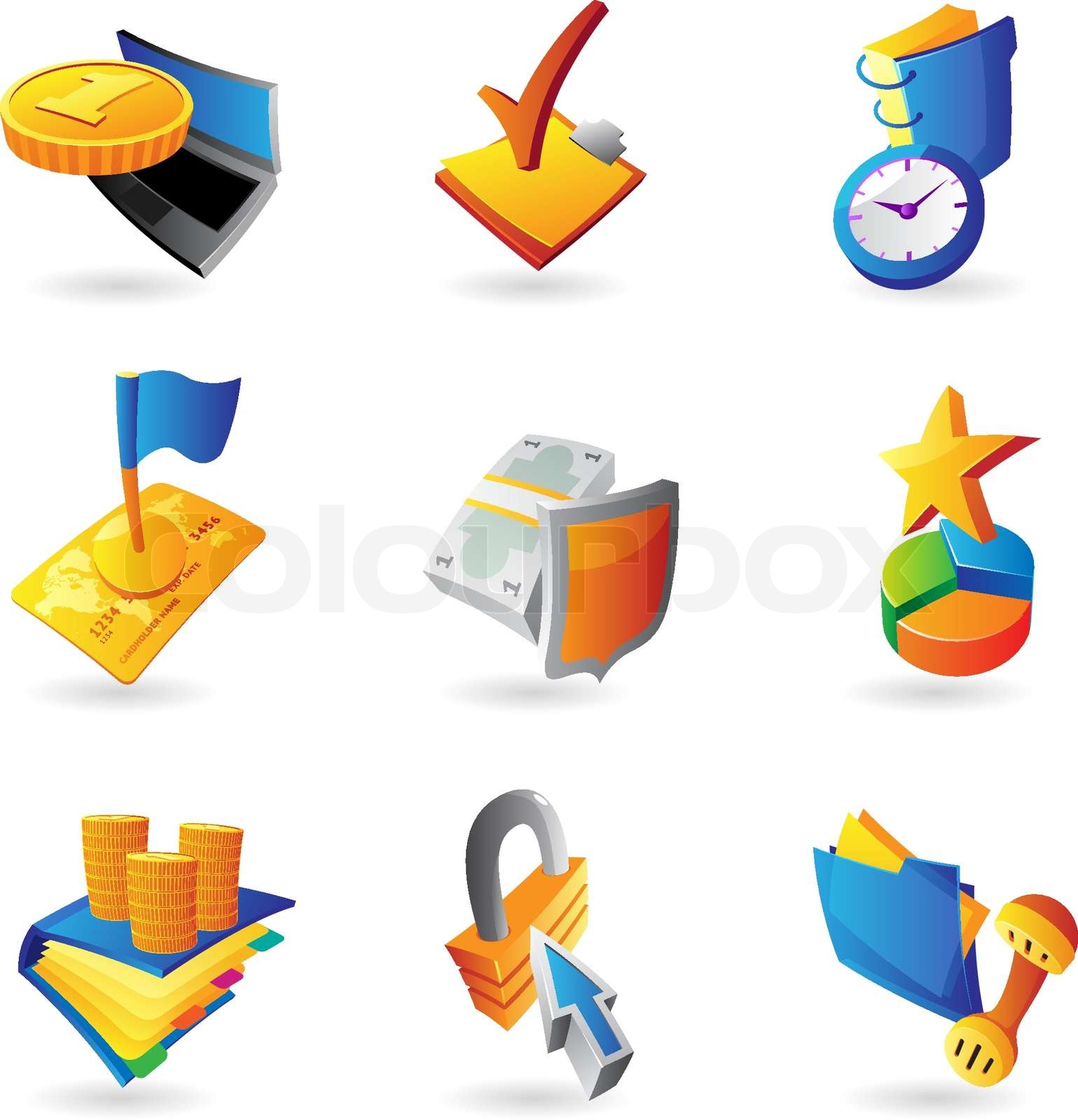 Icons für Wirtschaft und Finanzen | Stock-Vektor | Colourbox