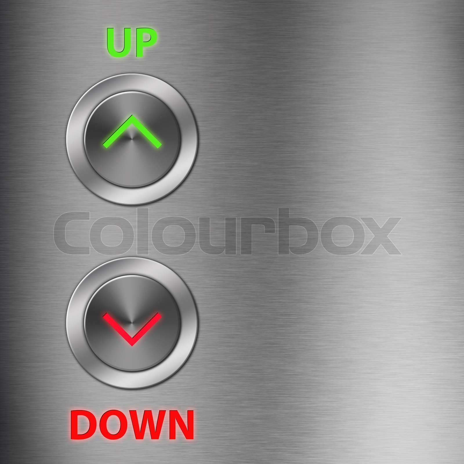 Up and Down metalic button with space | Stock image | Colourbox