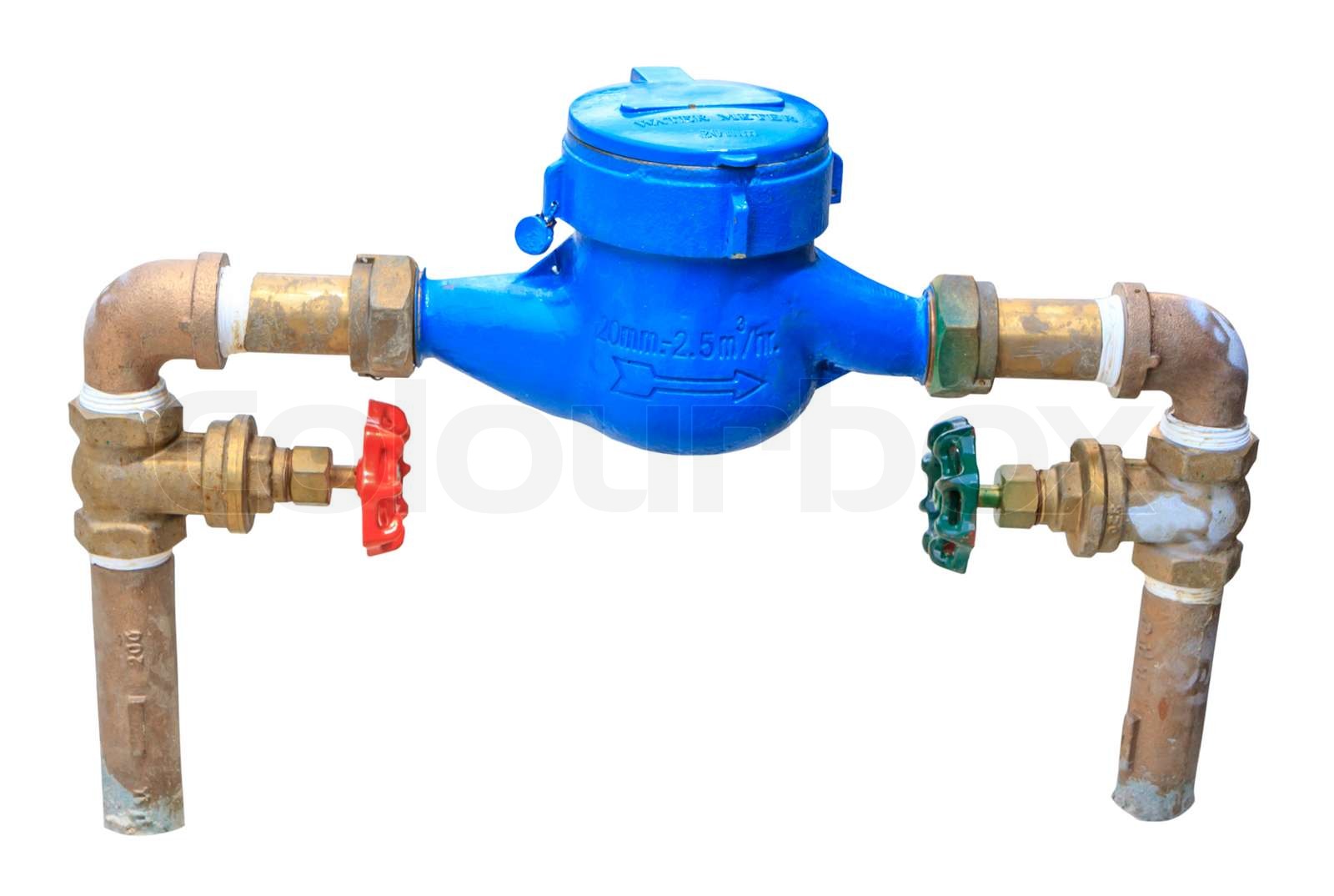 water meter and valve isolate | Stock image | Colourbox