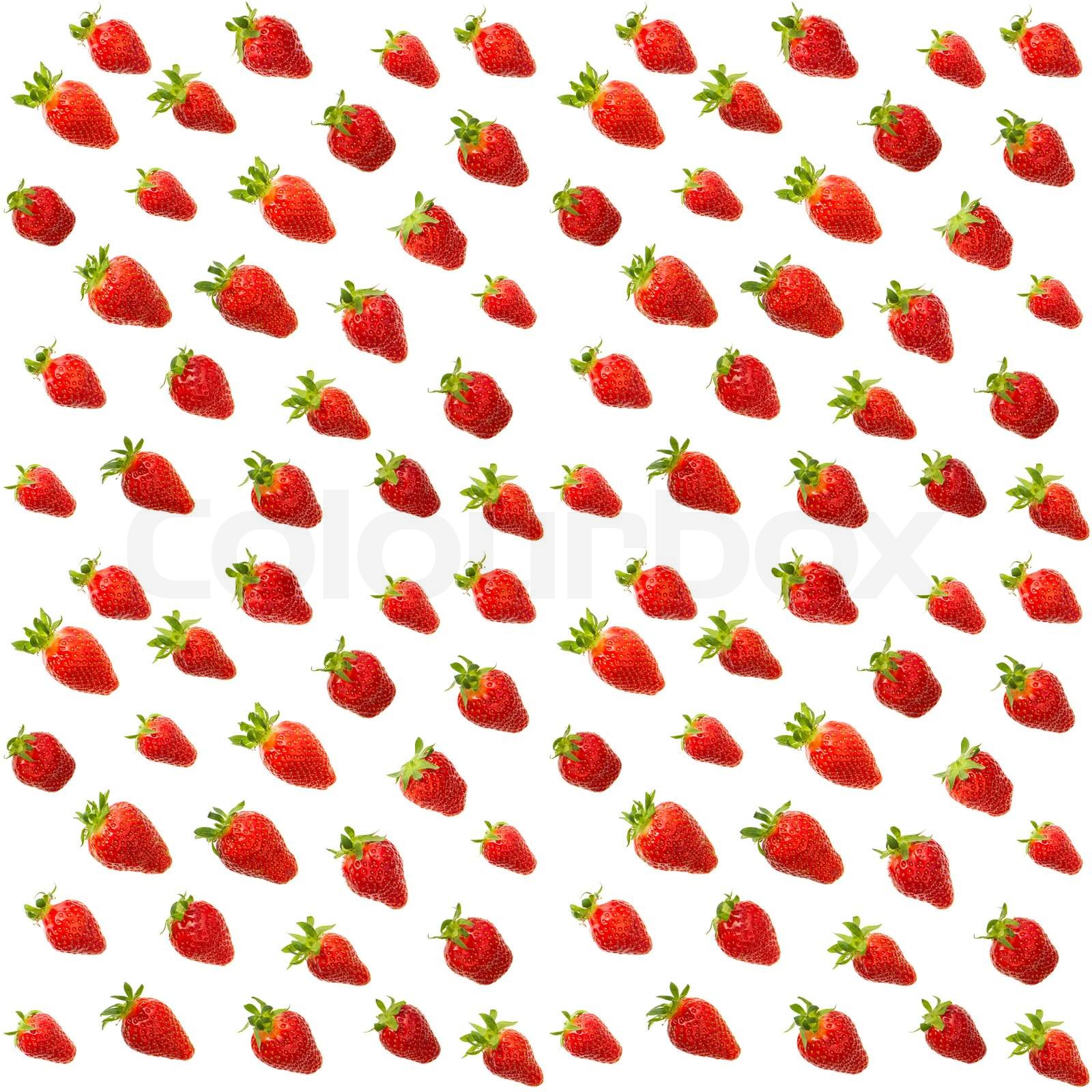 seamless texture of strawberries isolated on white | Stock image ...