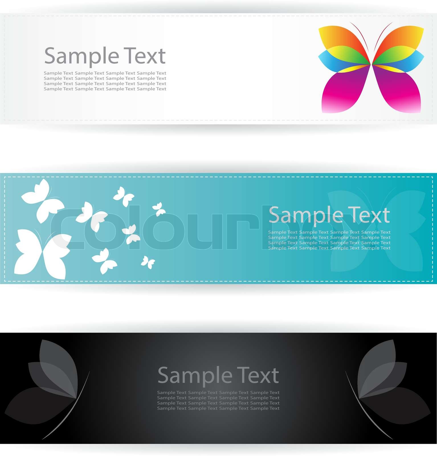 butterfly banners | Stock vector | Colourbox