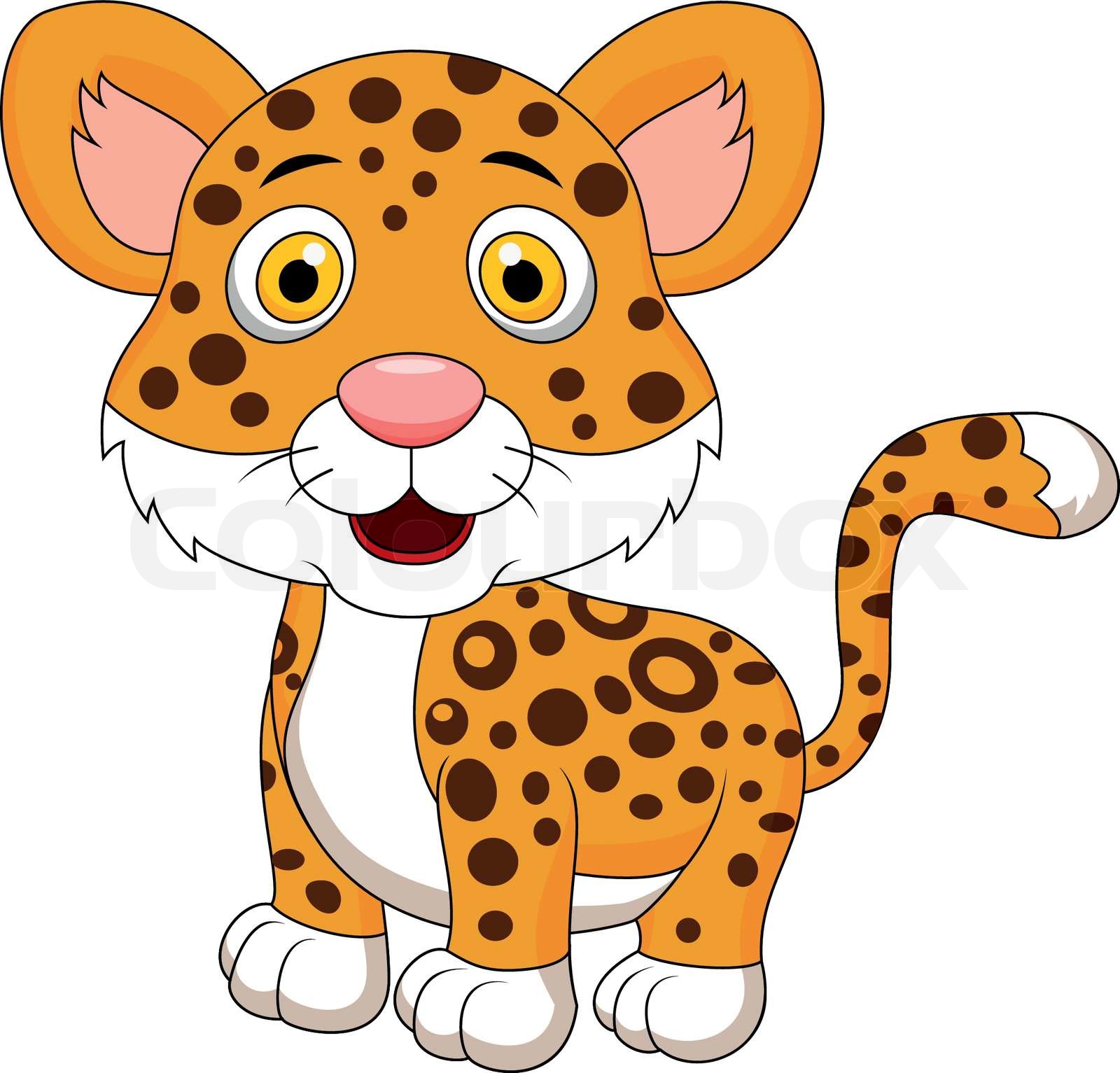 Cute leopard cartoon | Stock vector | Colourbox