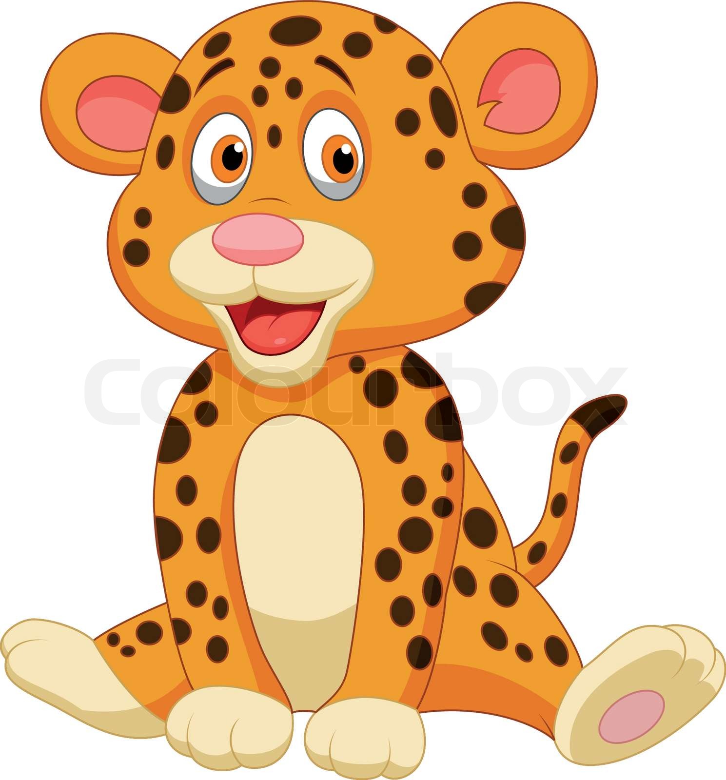 Cute leopard cartoon | Stock vector | Colourbox