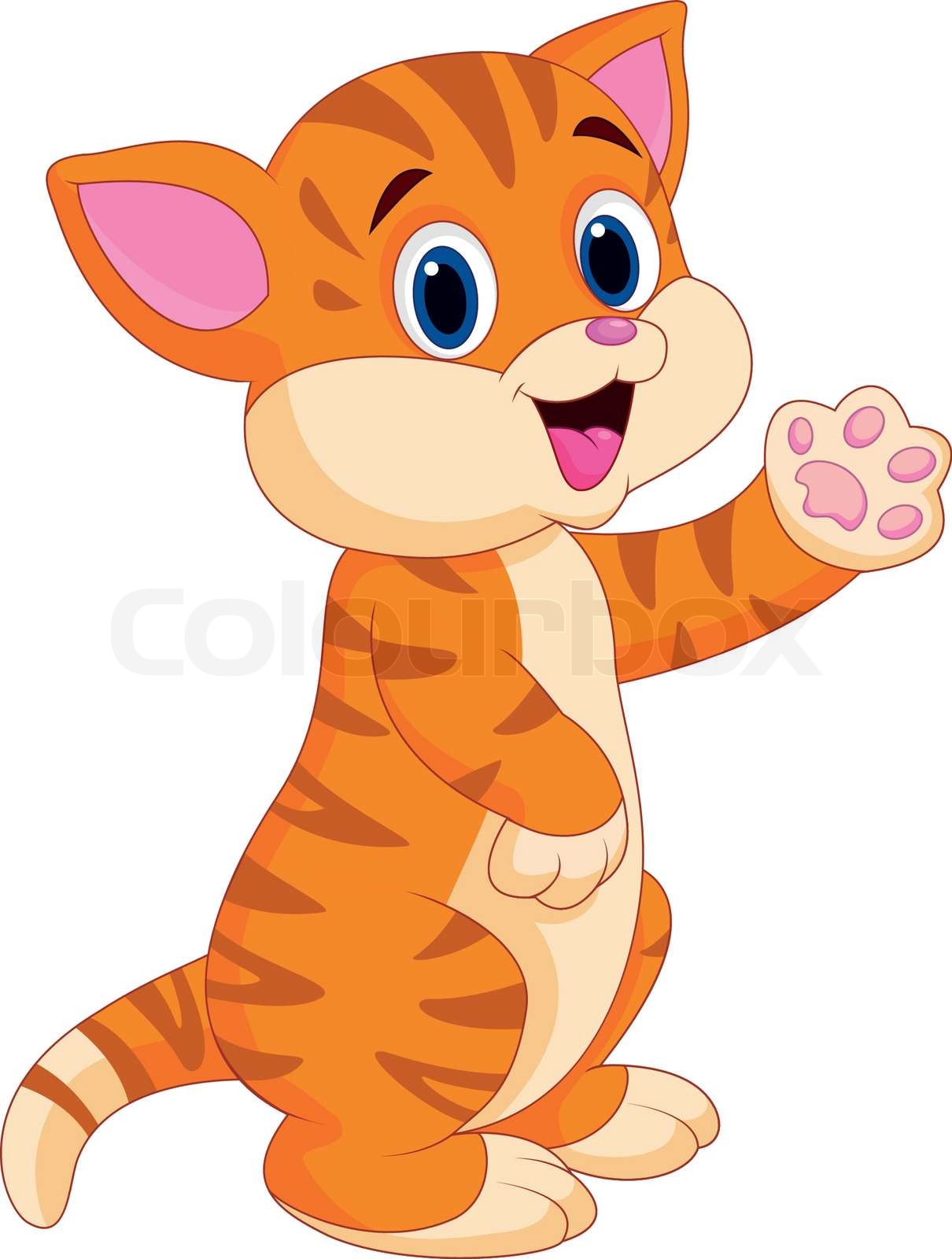 Cute baby cat cartoon | Stock vector | Colourbox
