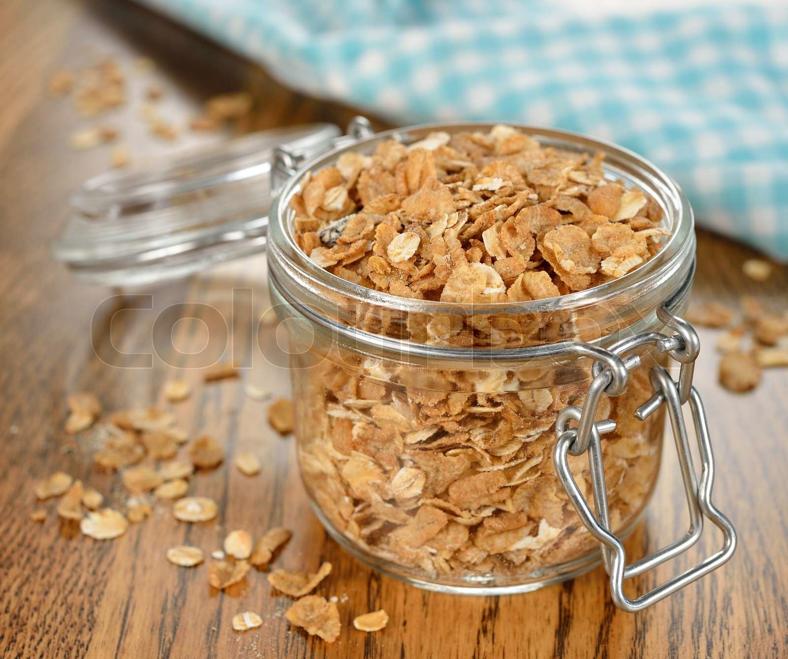 Muesli in a glass jar | Stock image | Colourbox