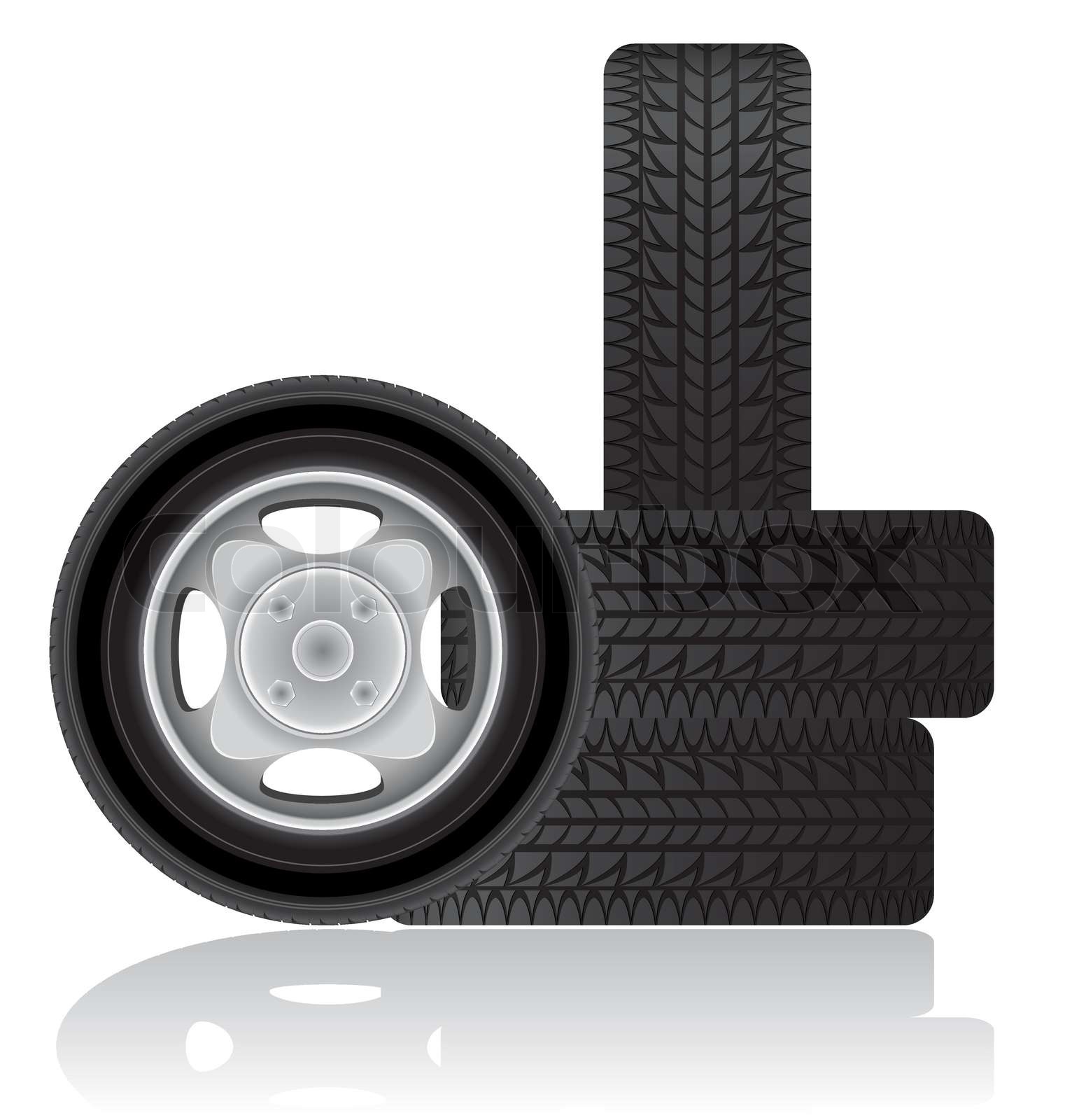 bil hjul vektor illustration | Stock vektor | Colourbox