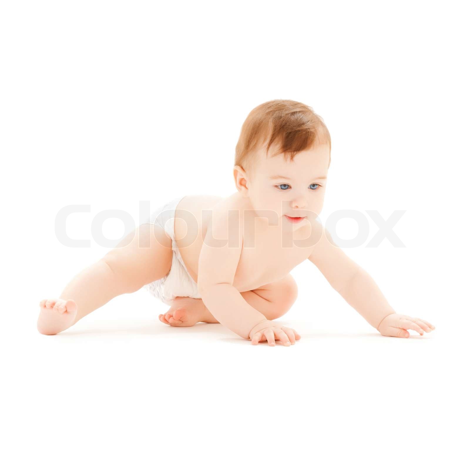 crawling curious baby | Stock image | Colourbox