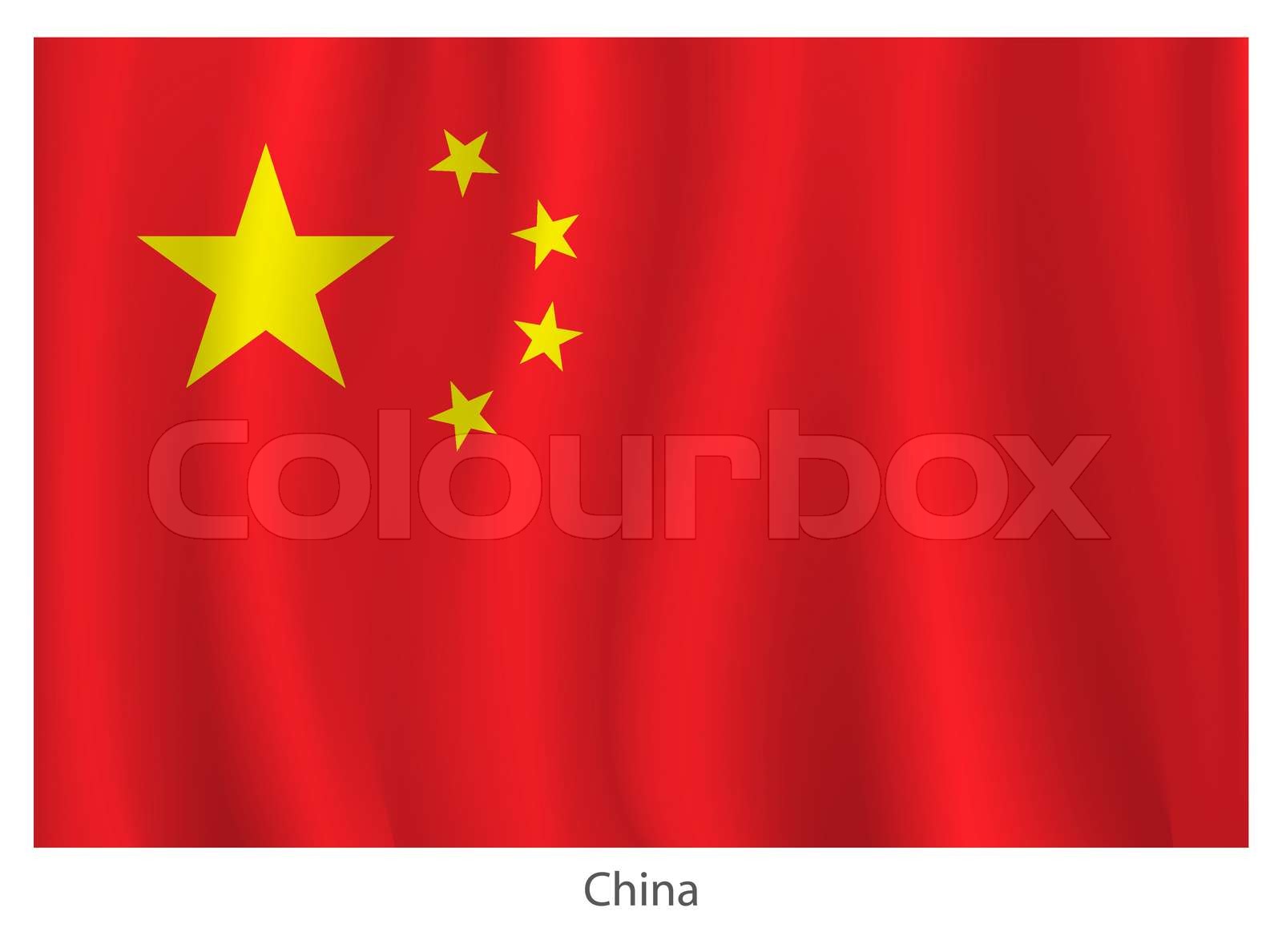 China flag | Stock vector | Colourbox