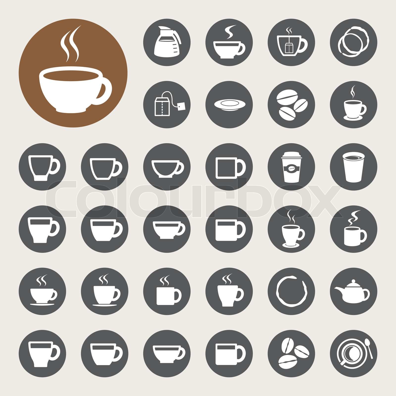 Kaffeetasse und Tasse Tee icon set | Stock-Vektor | Colourbox