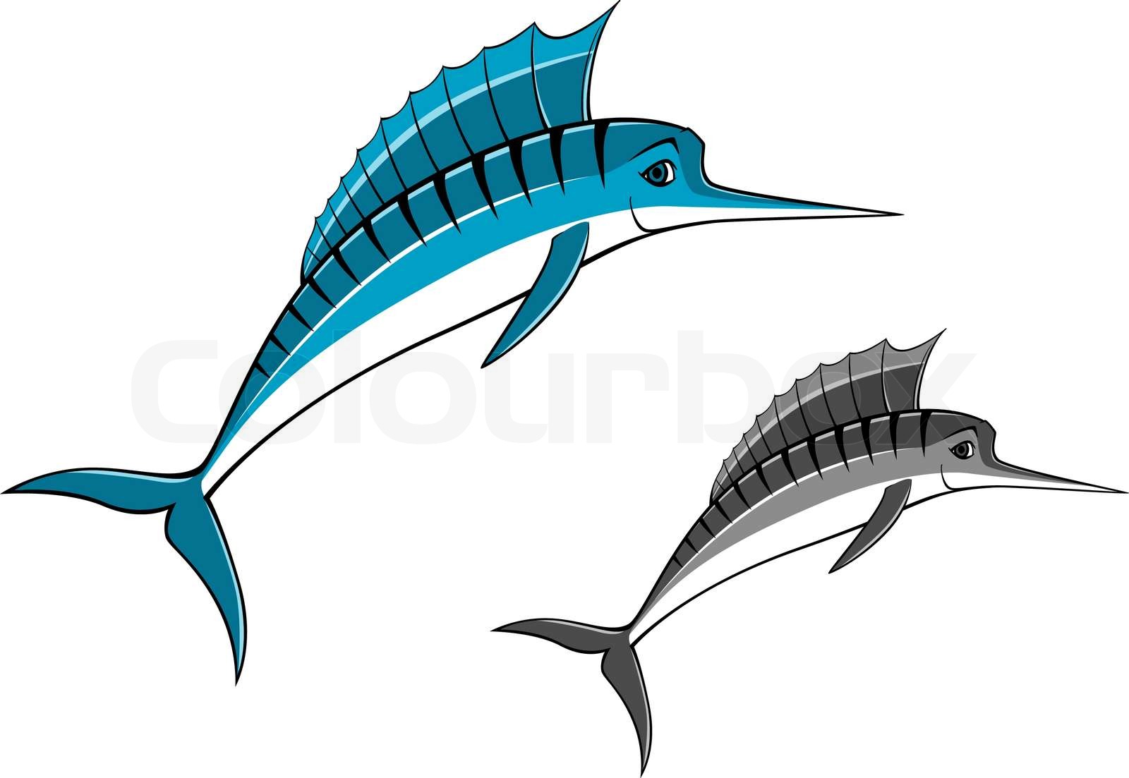 Blue Marlin Fish Drawing