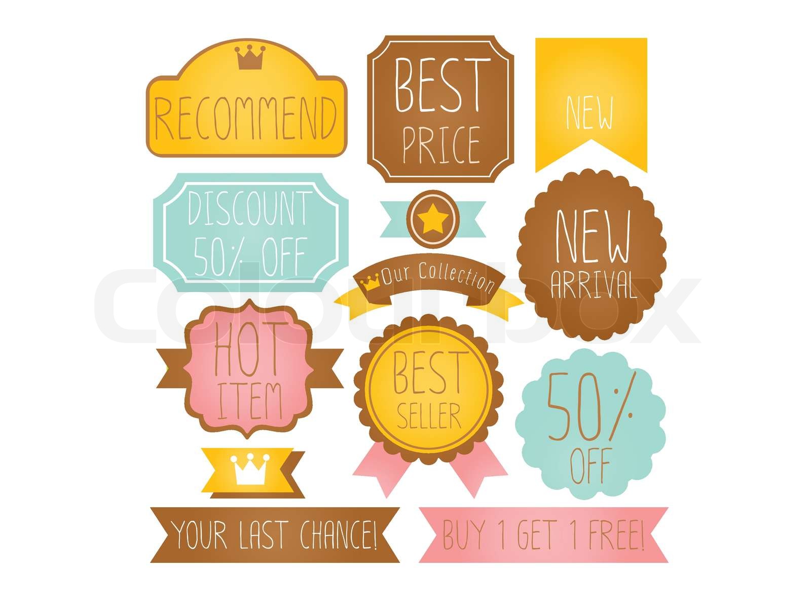 Set of Premium and High Quality labels | Stock vector | Colourbox