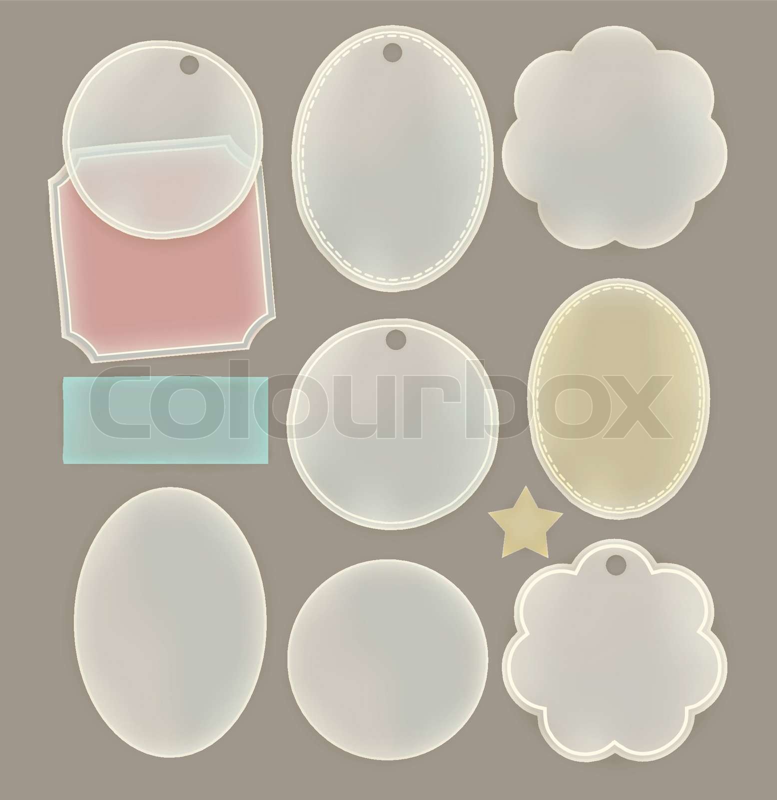 Transparent paper label in various shape | Stock vector | Colourbox